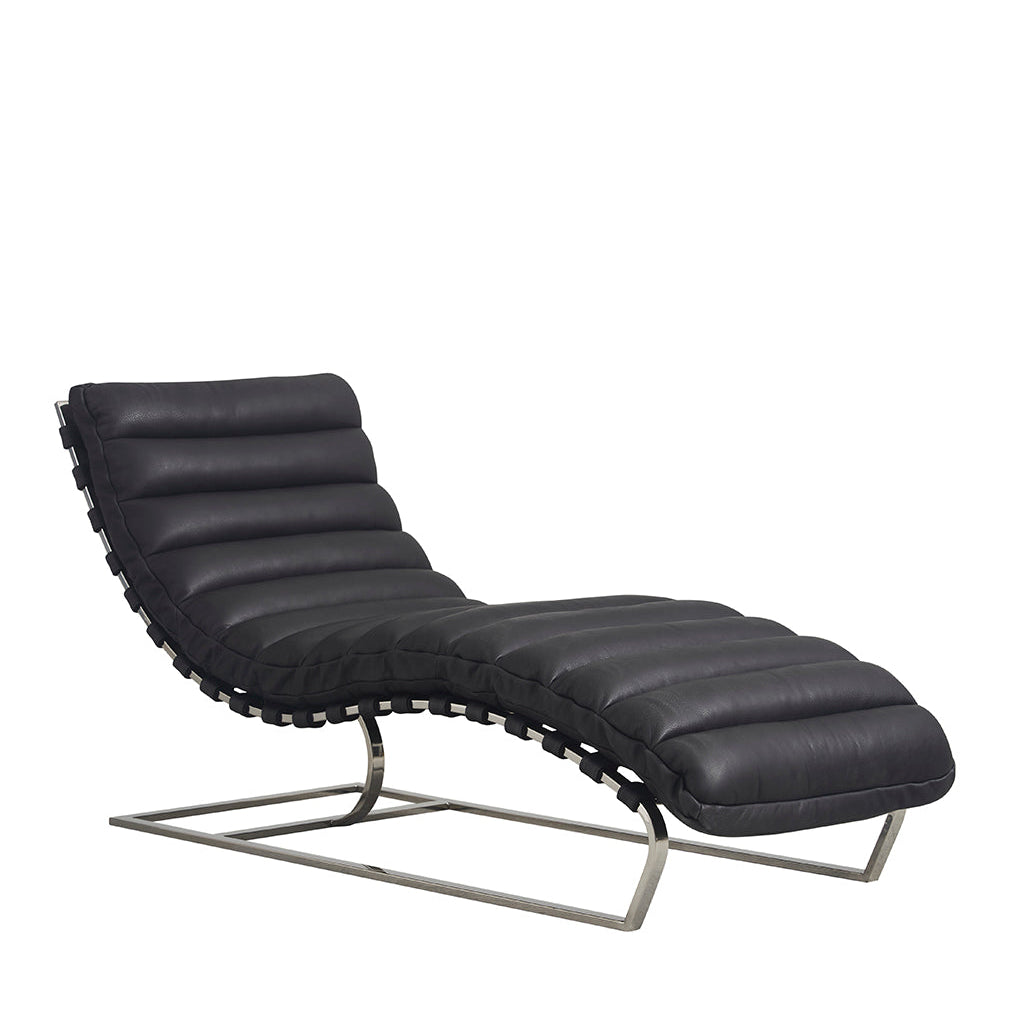 Artwood – CLIFF Chaiselongue aus Leder (Schwarz) – HOMKA living